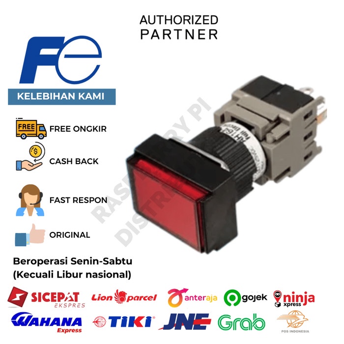 Jual [New] Fuji Ah165-Tglr11E3 Push Button Series Ah16 Tgl 16Mm Push ...