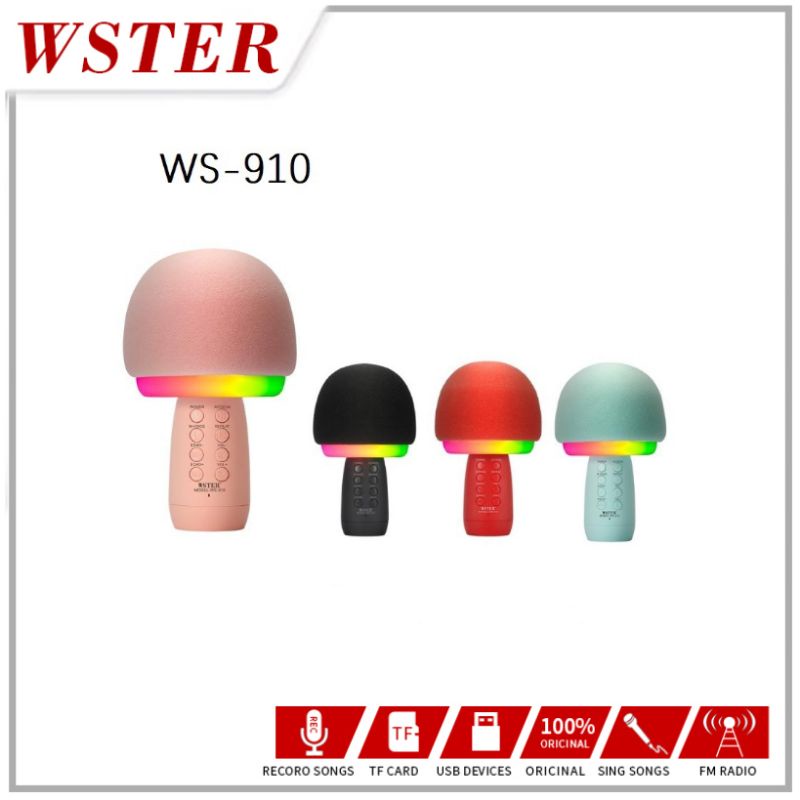 Jual WSTER Original Mic Karaoke microphone Bluetooth wireless WS-910 | Shopee Indonesia