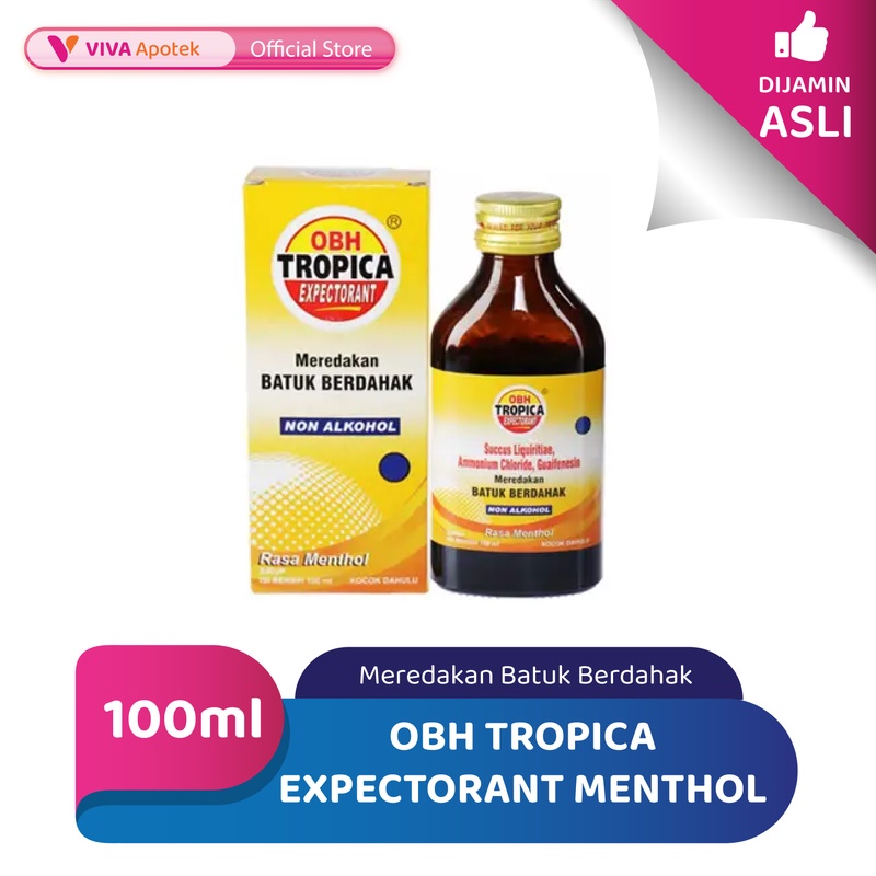 Jual OBH Tropica Expectorant Menthol Meredakan Batuk Berdahak (100 ml ...