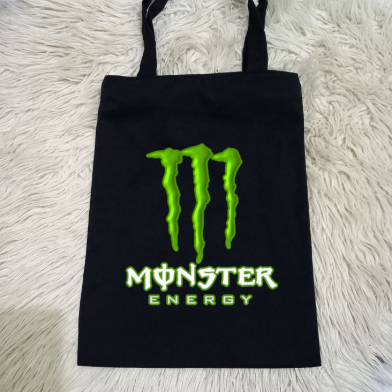 Jual Totebag Hitam Monster Energy 100% Kanvas Premium / Tas Jinjing ...