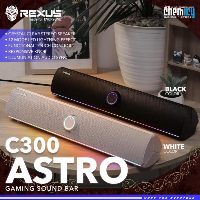 Jual Rexus Astro C300 / C-300 Soundbar RGB Gaming Speaker | Shopee ...