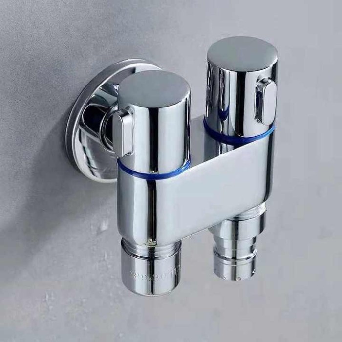 Jual Keran Air Cabang Double Mini Mn Kran Air Shower Valve Faucet 2 ...