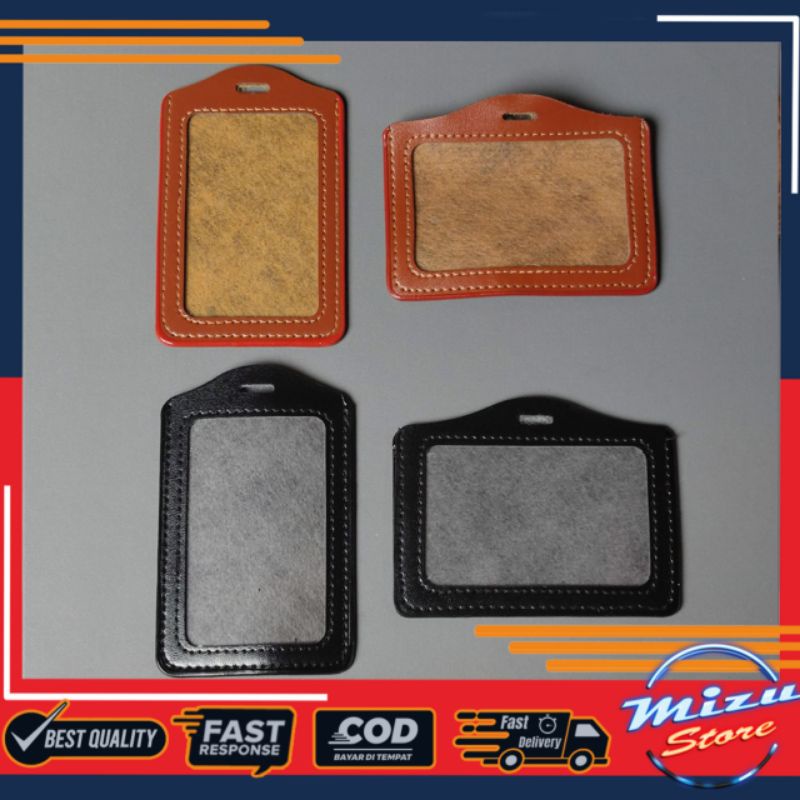 Jual ID CARD HOLDER/CASING/CASE/NAME TAG KULIT SINTETIS/IMITASI ...