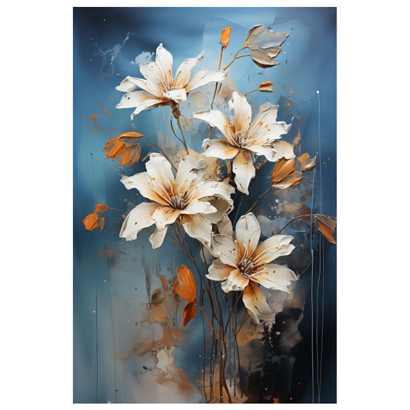 Jual Lukisan Bunga Melati Teksture Tebal Modern art | Shopee Indonesia