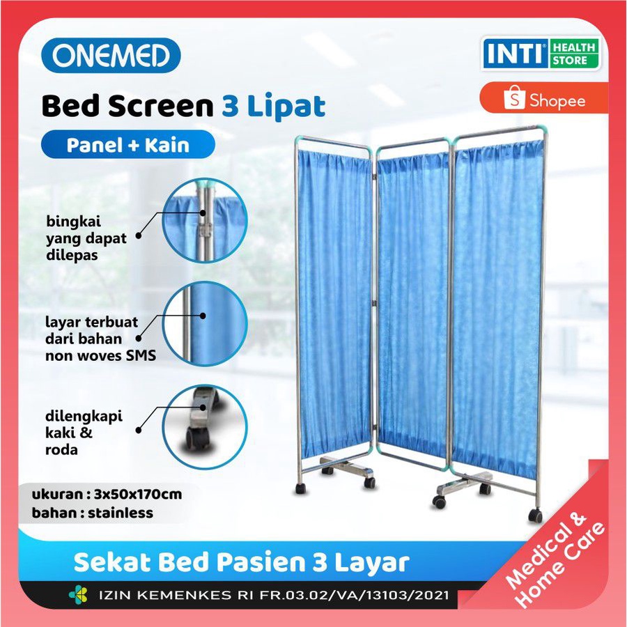Jual Onemed | Bed Screen 3 Panel + Kain | Screen Bed 3 Panel | Sekat ...