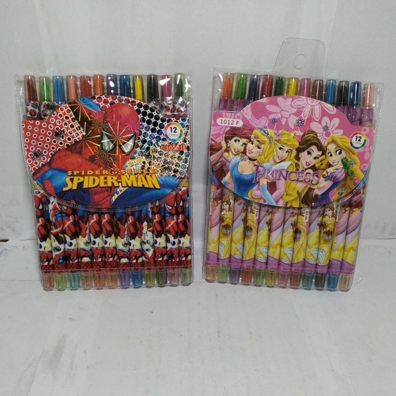 Jual CRAYON PUTAR PANJANG ROLLING CRAYON 12 WARNA | Shopee Indonesia