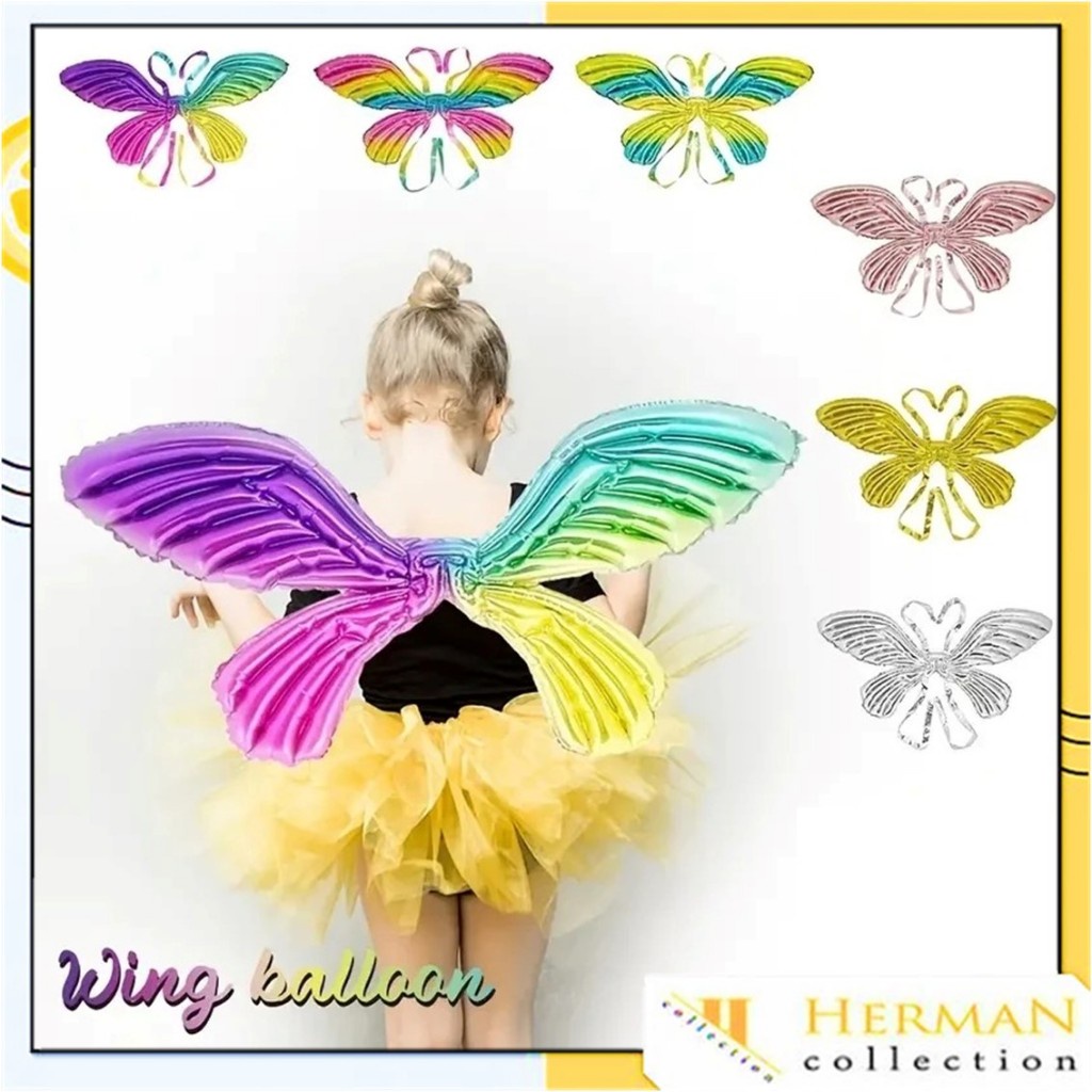 Jual HC Balon Sayap Kupu-Kupu Warna-Warni Besar Balon Foil Kupu-Kupu ...