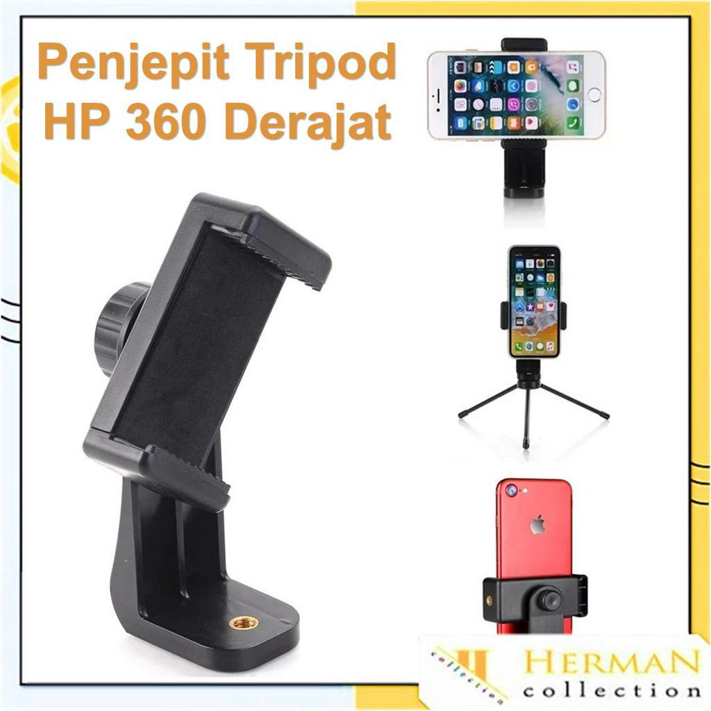 Jual HC Phone Holder Tripod 360° Adapter Cell Phone Clipper Holder ...