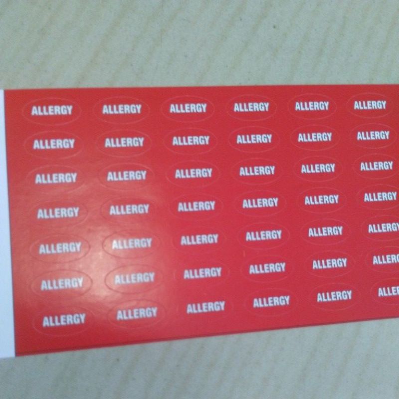 Jual stiker label allergy | Shopee Indonesia