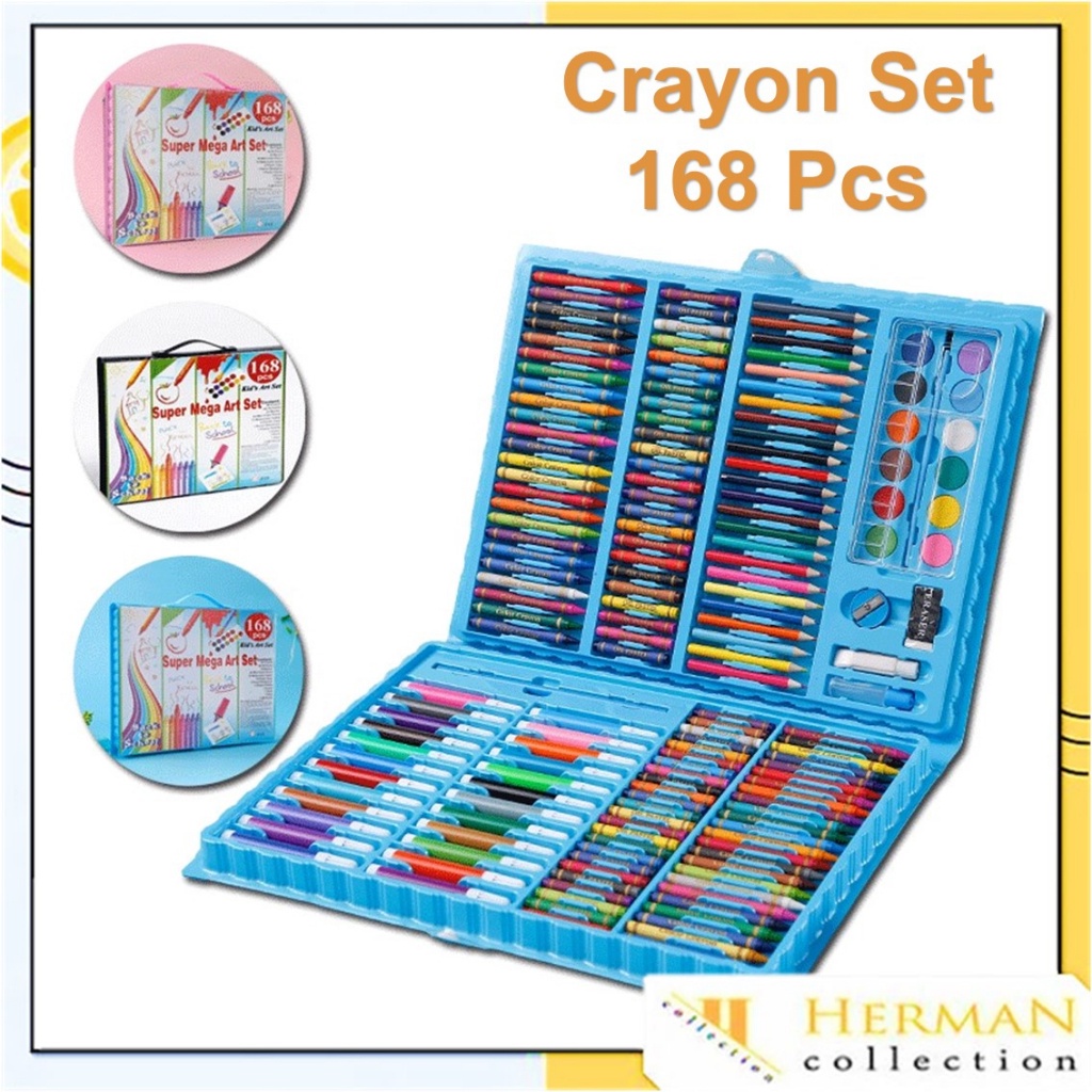 Jual HC Drawing Set 168Pcs Oil Pastel Crayon 168 IN 1 Set Krayon ...