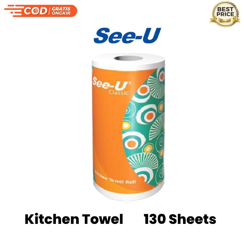 Jual Tisu Tissue See-U Kitchen Towel Isi 130 Sheet / 1 Ply / Tissue ...