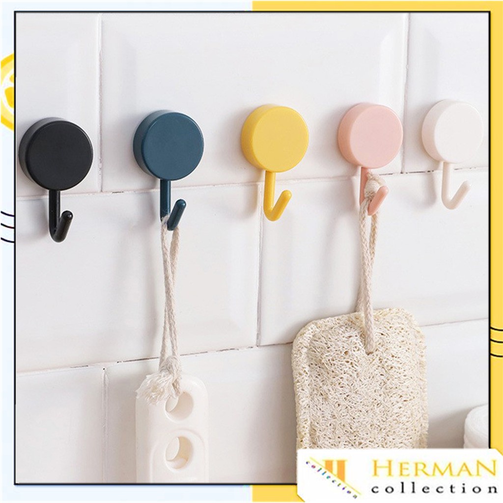 Jual HC Gantungan Hook Bulat Polos Tempel Tembok Wall Hook Stiker ...