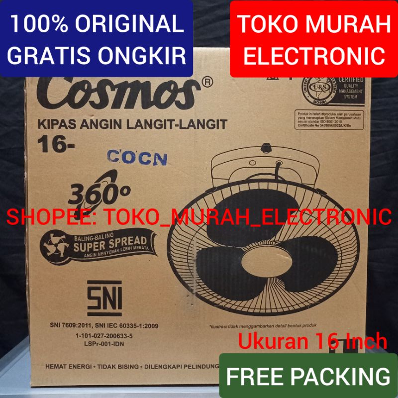 Jual TME - Kipas Angin Langit Cosmos 16-COCN 16 Inch Orbit Fan Auto Fan ...