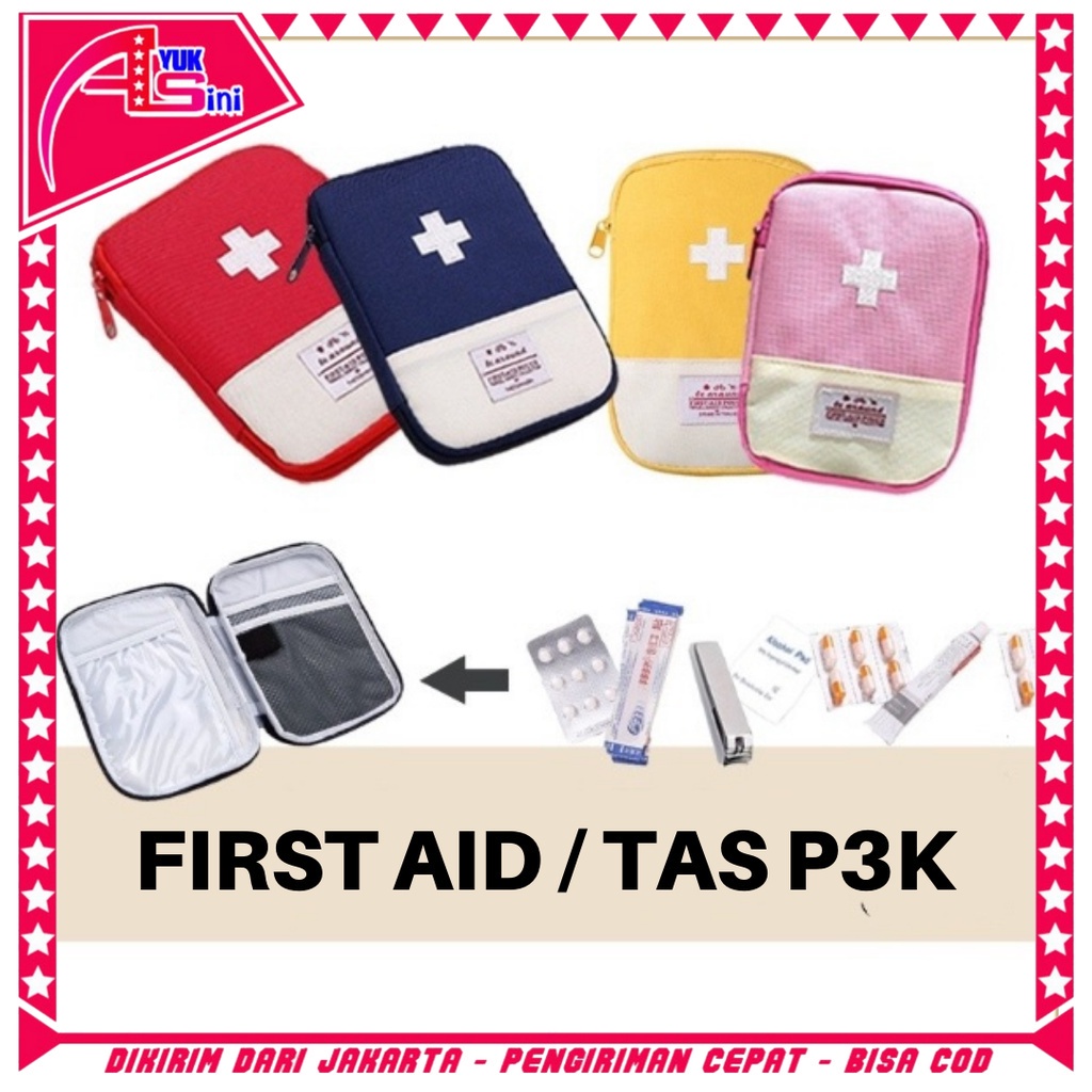 Jual AS Tas P3K Mini Bentuk Persegi Tempat Kotak Obat Bag Organizer Medicine Bag First Aid ...