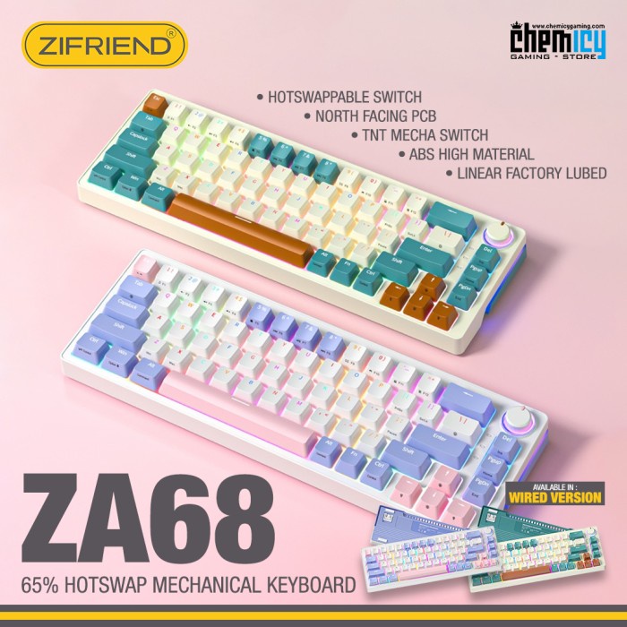 Jual Zifriend ZA68 / ZA-68 RGB Hotswap Mechanical Gaming Keyboard ...