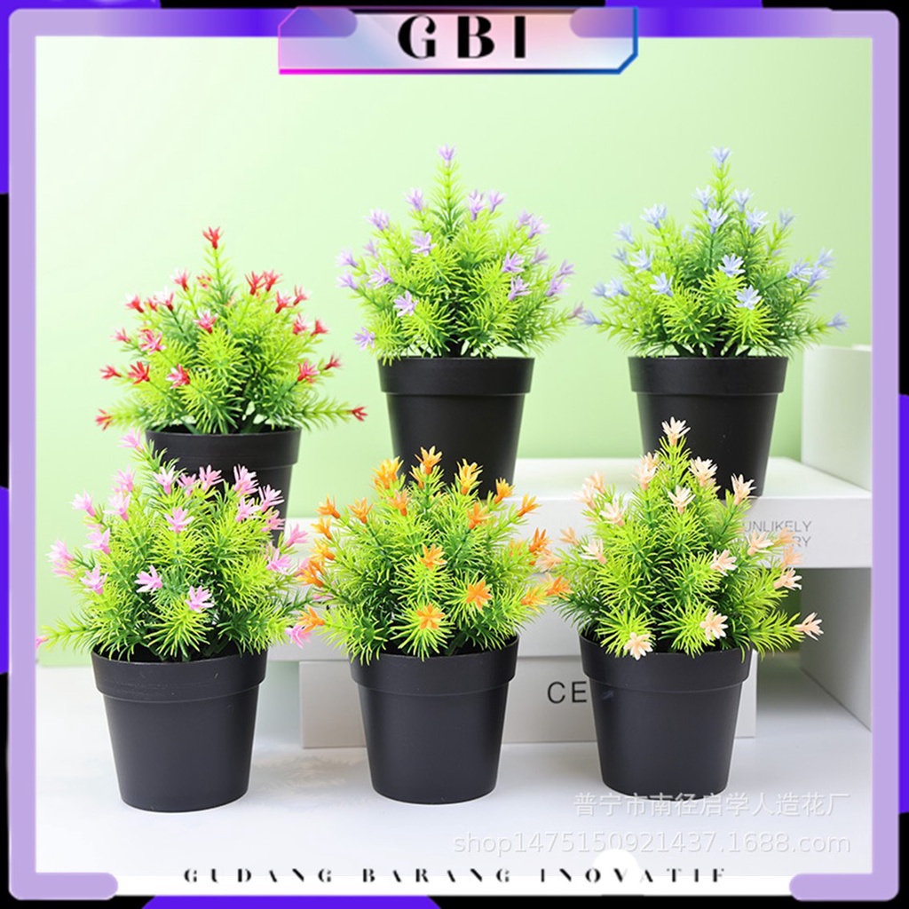 Jual GBI Ornamen Tanaman Bunga 47 Bunga Rumput Artifisial Plastik Pot ...