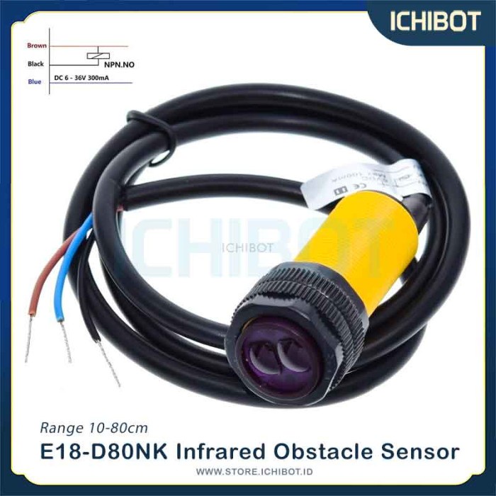Jual Sensor Infrared E18-D80NK Sensor Benda 10-80cm E18 Tipe NPN ...