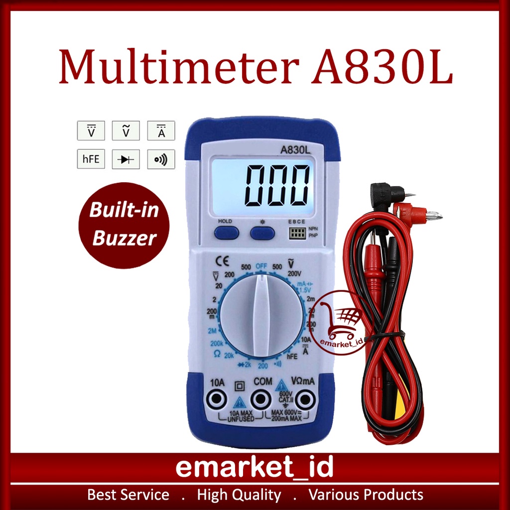 Jual Multimeter Digital A830L / Avometer Multitester Voltmeter Ammeter ...
