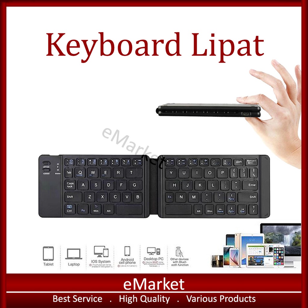 Jual Keyboard Lipat Mini Wireless Bluetooth Universal / Ultra Tipis ...