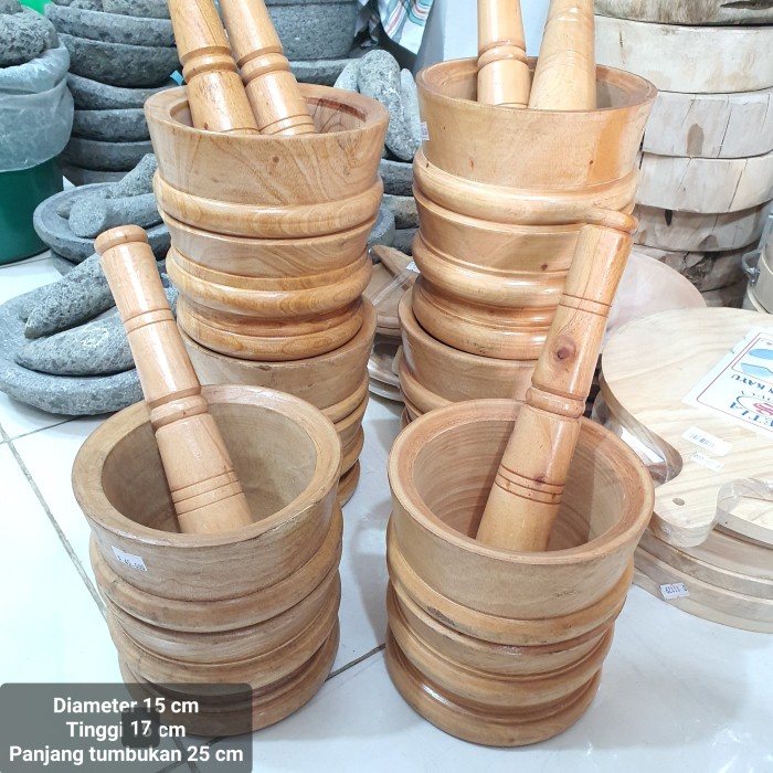 Jual Lumpang Kayu/Tumbukan kayu/Alu Ulekan Kayu Lumpang Rujak Bebek ...