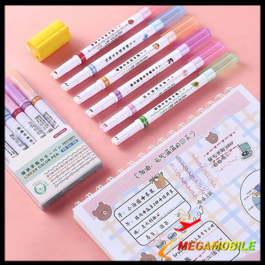 Jual MM - Spidol Garis Aesthetic Warna Warni Spidol Garis Motif Lucu 1 ...