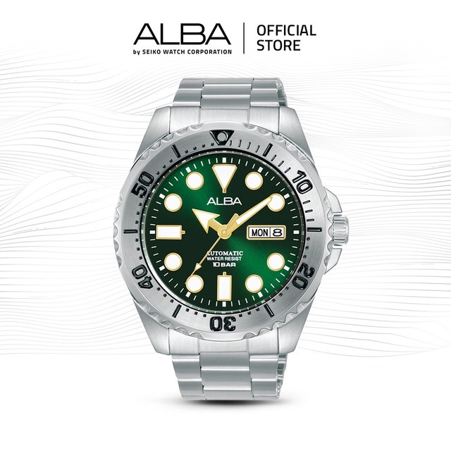 Jual Alba Mechanical Jam Tangan Pria AL4487 / AL4487X1 Automatic Green ...