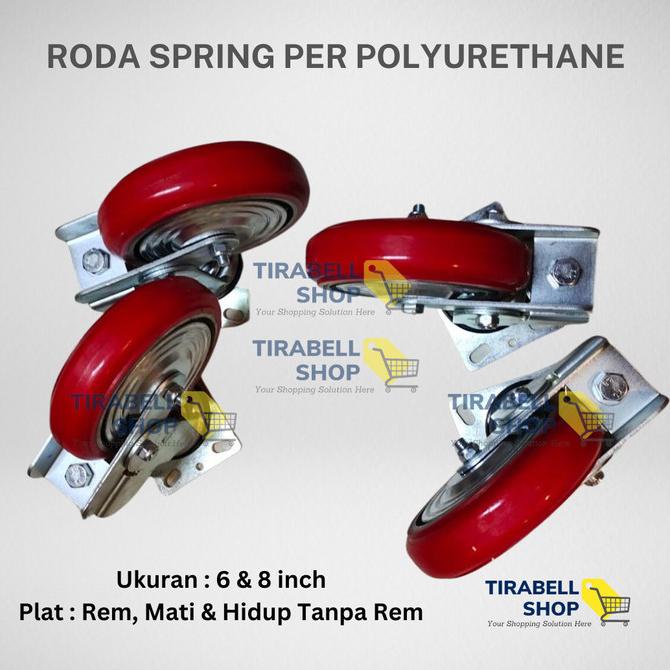 Jual Roda Per Spring Heavy Duty Trolley Pagar Gerobak 8 Inch Putar ...