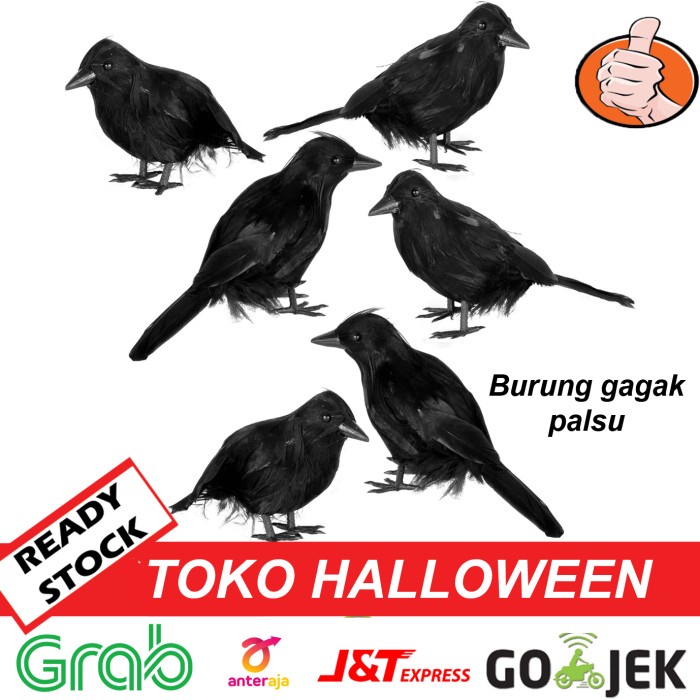 Jual Burung Gagak Hitam Palsu Dekorasi Hiasan Halloween Crow Bird ...