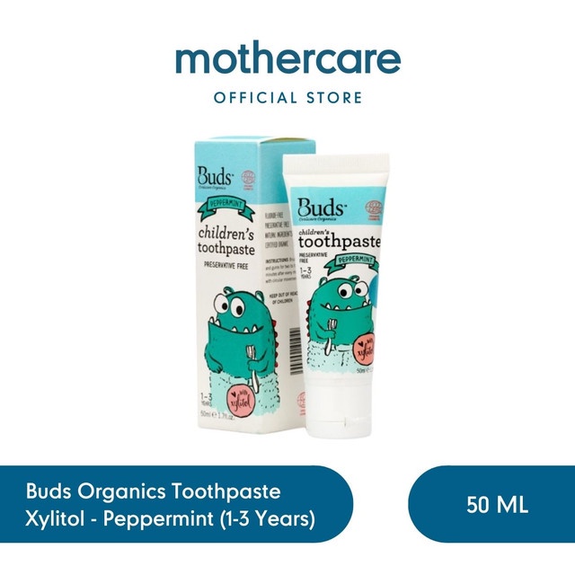 Jual Buds Organics Toothpaste Xylitol - Peppermint (1-3 years) | Shopee ...