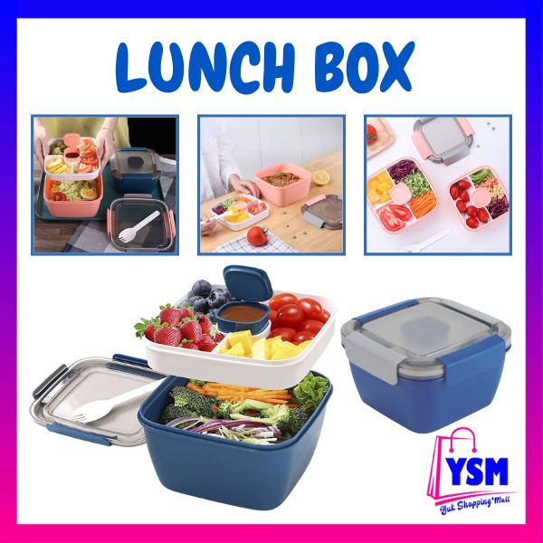 Jual YSM Kotak Bekal 2 Tingkat 1100Ml Free Sendok Bento Lunch Box ...