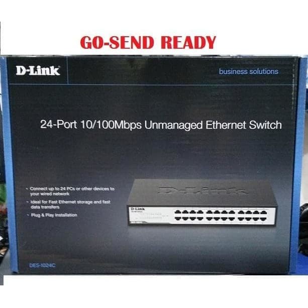 Jual Switch Hub DLINK DES-1024C 24 Port Fast Ethernet Desktop/Rackmount ...
