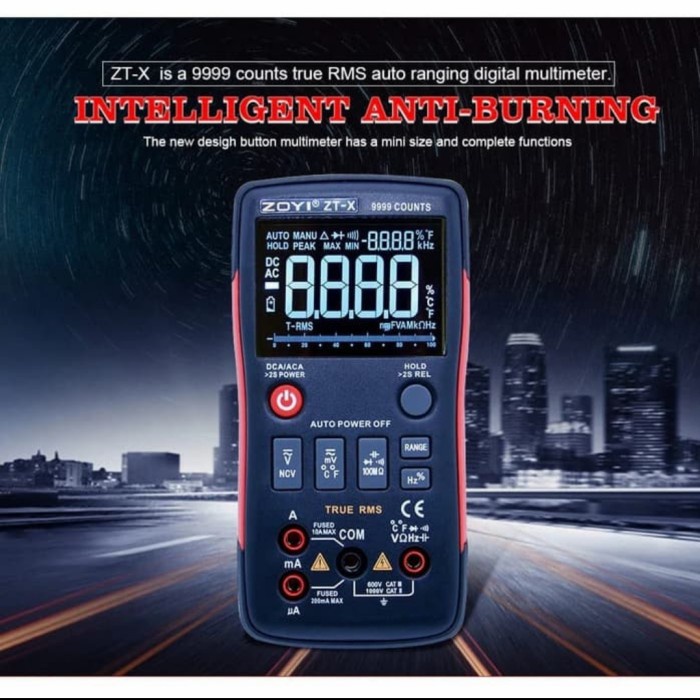 Jual Promo Multimeter Digital Zoyi Zt X True Rms Bisa Ukur Suhu Auto 9999 Cts | Shopee Indonesia