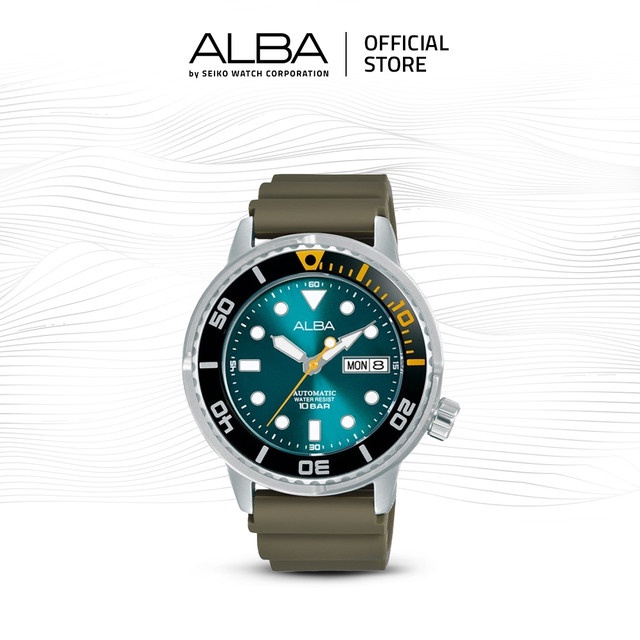 Jual Alba Mechanical Jam Tangan Pria AL4249 / AL4249X1 Automatic Green ...