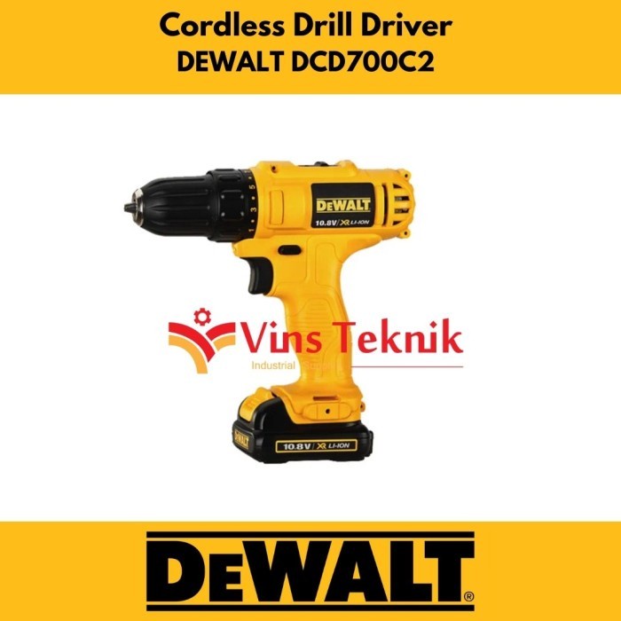 Jual mesin bor baterai DCD 700 cordless Drill driver Dewalt DCD700 ...