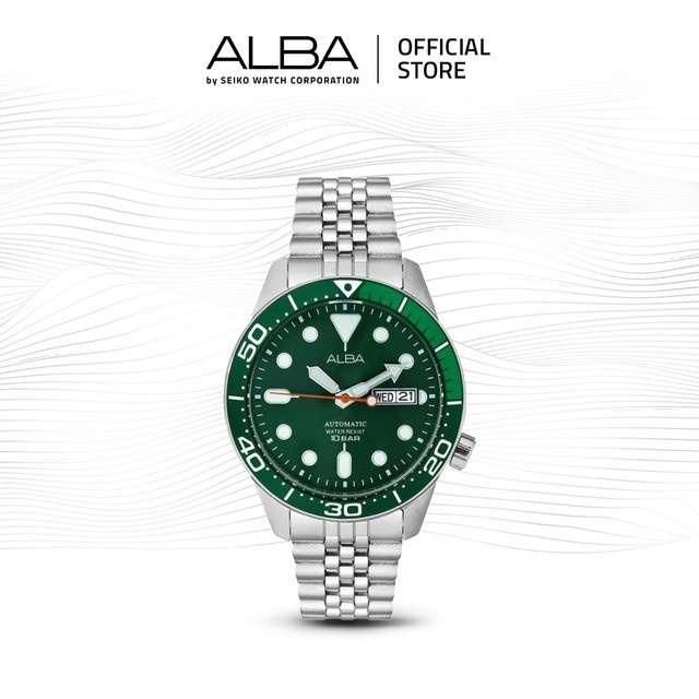 Jual Alba Mechanical Jam Tangan Pria AL4187 / AL4187X1 Automatic Green ...