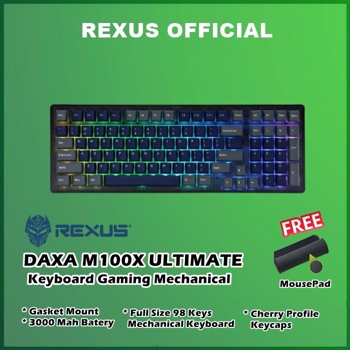 Jual Rexus Daxa M100X Ultimate Keyboard Gaming Mechanical M100 X M 100 ...