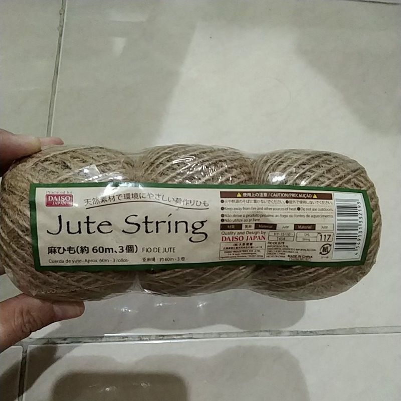 Jual Daiso jute string tali goni karung tali botol anti licin 3 rol x ...