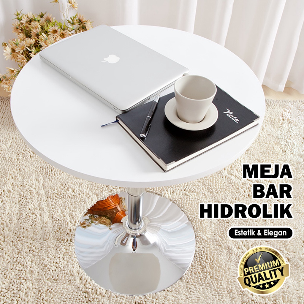 Jual Meja Bar Cafe Meja Barstool Hidrolik Meja Bulat Diameter 60cm Meja ...