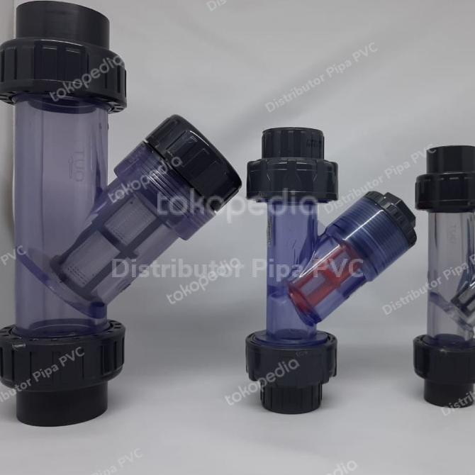 Jual Y Strainer Clear Double Union PVC 1 inch Fitting PVC Pipa PVC ...