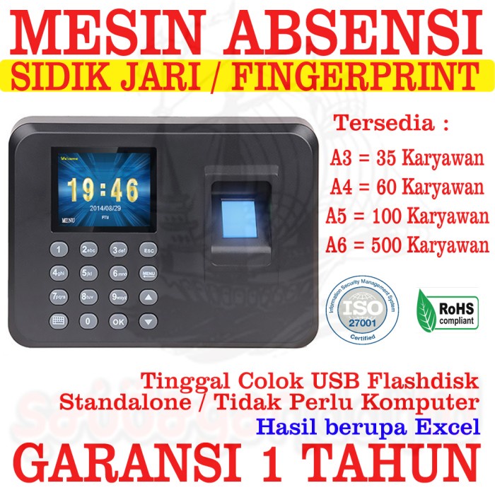 Jual MESIN ABSEN / MESIN ABSENSI / SIDIK JARI / FINGER PRINT | Shopee Indonesia