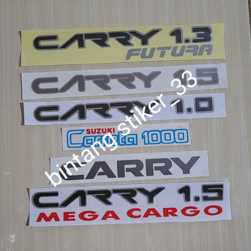 Jual sticker stiker tulisan carry 10/ carry 15/ carry 13/stiker tulisan ...