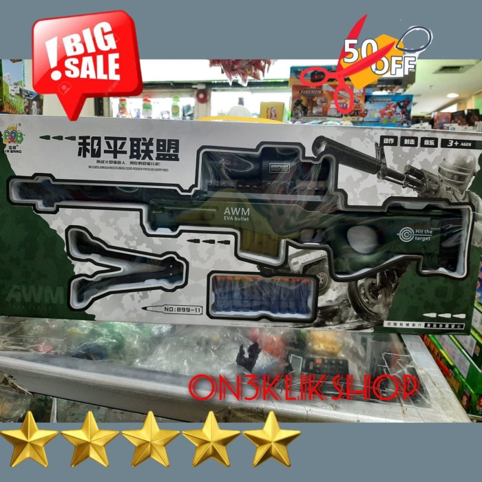 Jual Mainan Anak Pistol Tembakan Kokang Soft Bullet Gun Toy Awm Sniper | Shopee Indonesia