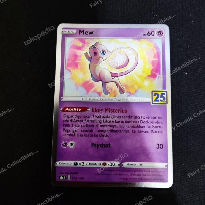 Jual Mew S8A 002/028 Pokemon TCG Indonesia Anniversary 25th | Shopee Indonesia