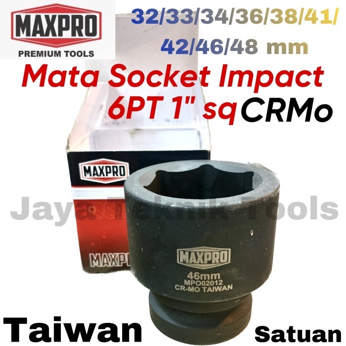Jual Mata Sock Impact 1" 6 PT 32 34 36 38 41 46 48 mm Socket Shock Sok ...