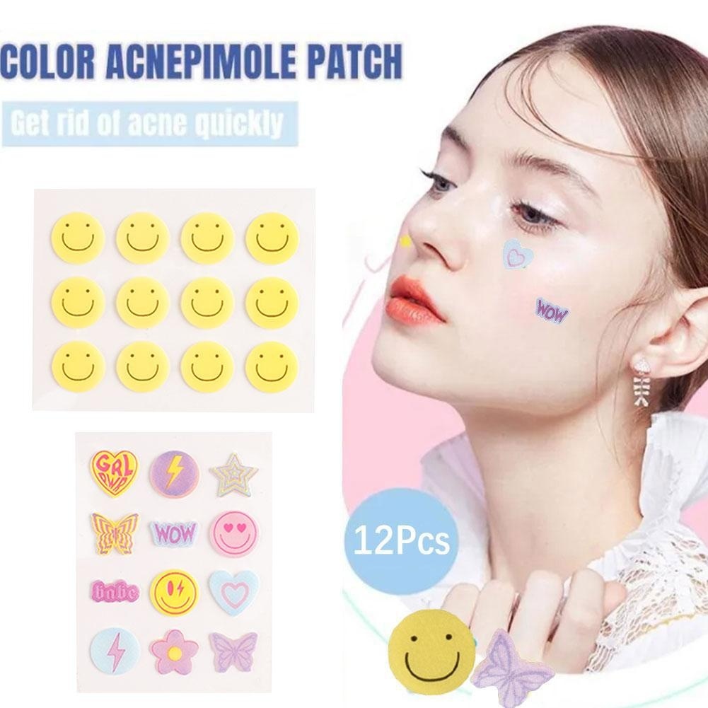 Jual [COD&Ready ]12pcs/sheet Ance Care Patch Mix-color Smiling Face ...