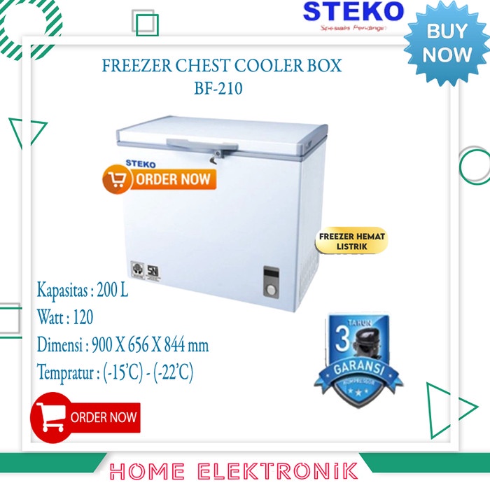 Jual [New] Freezer Box Steko 200 Liter Bf-210 Hemat Listrik 120 Watt ...