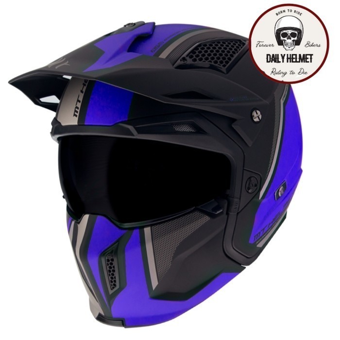 Jual [New] Mt Helmet Streetfighter Sv Twin C7 Matt Blue Helm Modular ...
