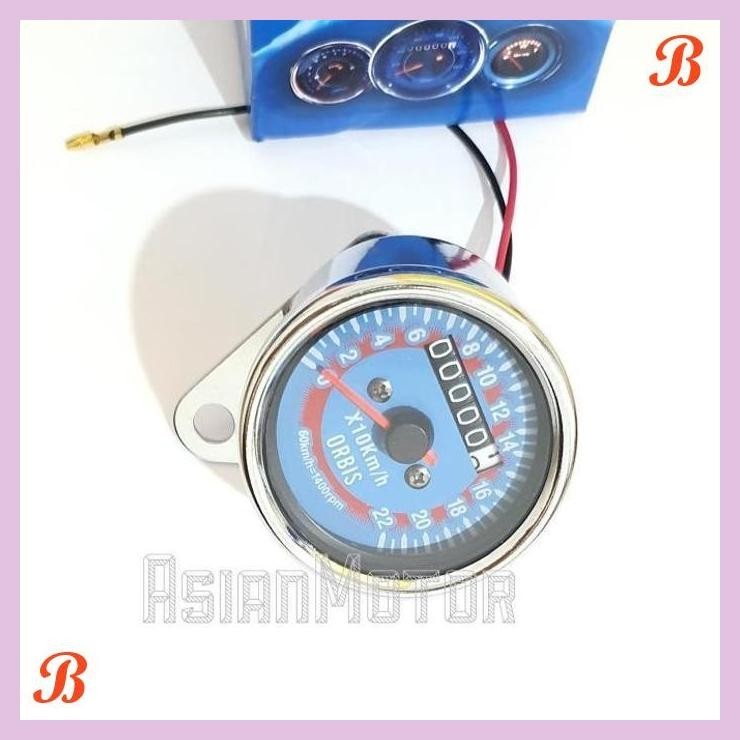 Jual SPEEDOMETER MOTOR ORBIS/ INDIKATOR RPM/ KILOMETER LED UNIVERSAL ...