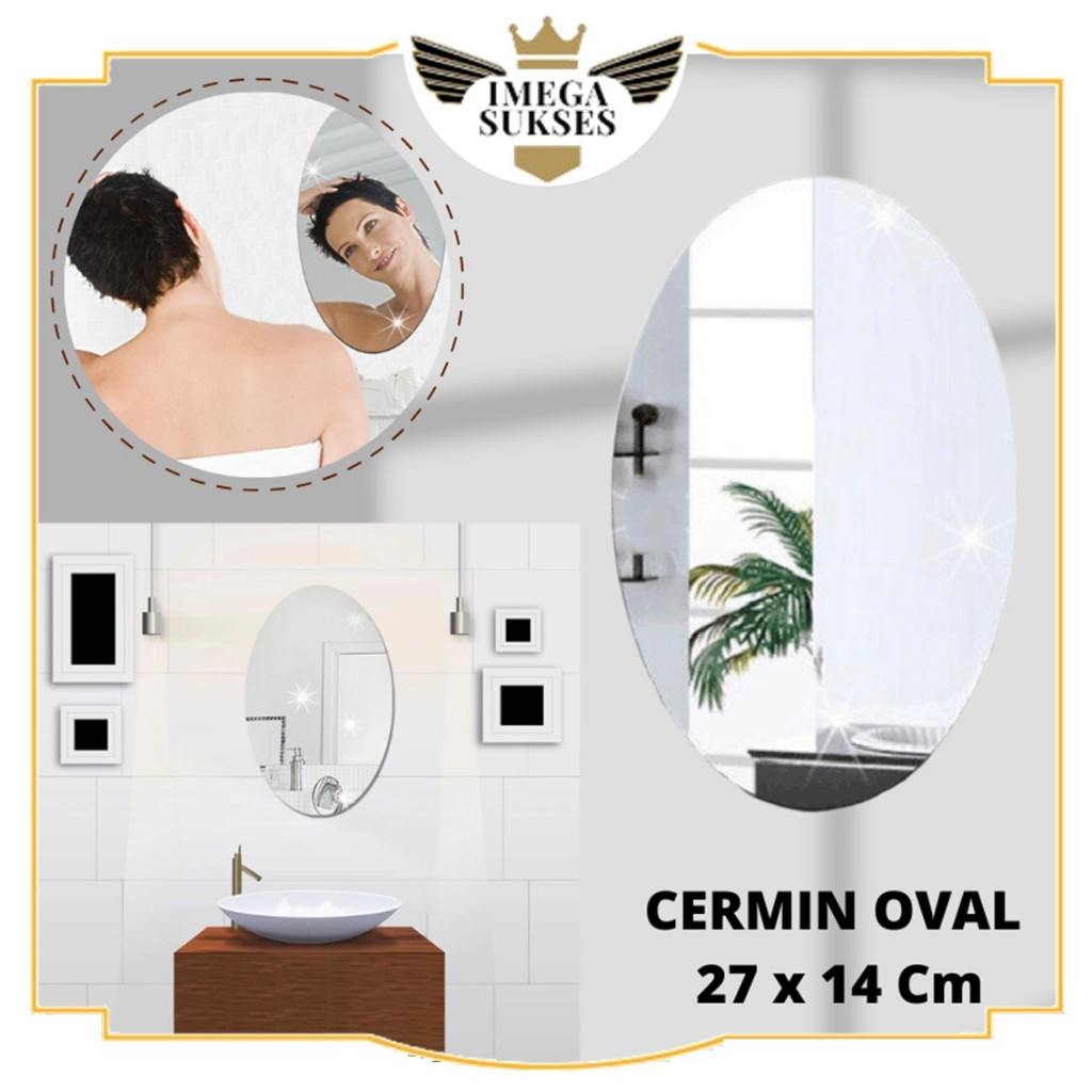 Jual PHG - Stiker Cermin Kaca Dinding Oval Anti Pecah Acrylic Kaca ...