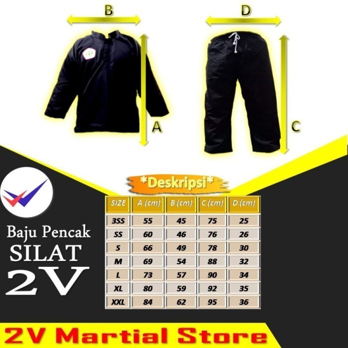 Jual Promo Baju Silat Seragam Pencaksilat Ipsi Pemula Pakaian Pencak ...